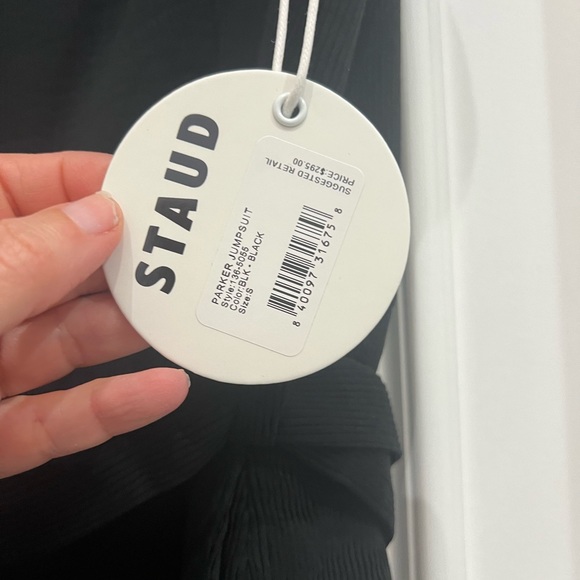 STAUD | Pants & Jumpsuits | Nwt Staud Black Belted Jumpsuit Pantsuit ...